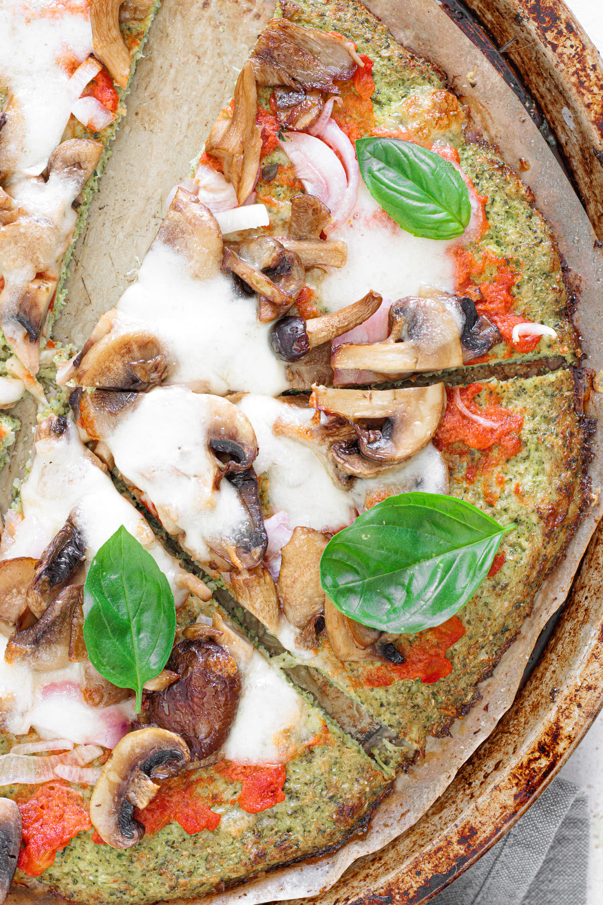 10-Minute Crispy Broccoli Pizza Crust | Easy Gluten-Free Recipe
